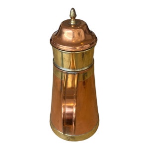 Extra Large Vintage Copper and Brass Coffee Pot Coffee Kettle Copper ...
