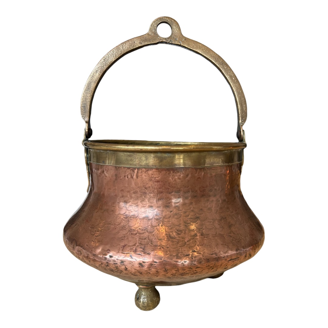Extra Large Vintage Copper and Brass Cauldron Pot Copper Boiling Pot ...