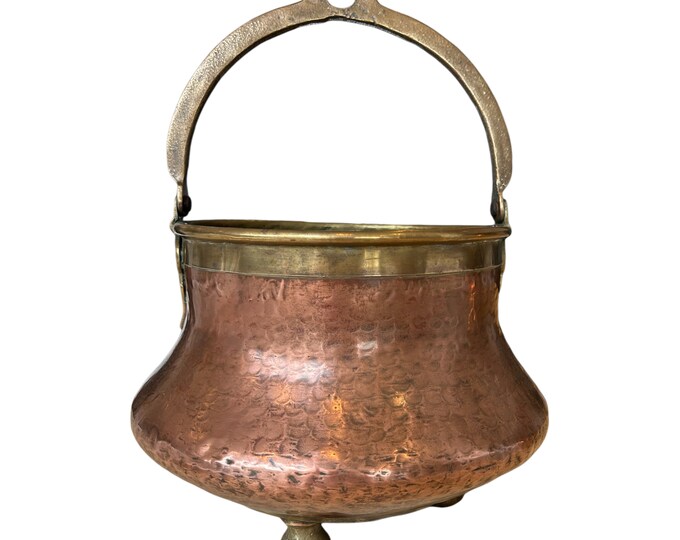 Extra Large Vintage Copper and Brass Cauldron Pot Copper Boiling Pot ...