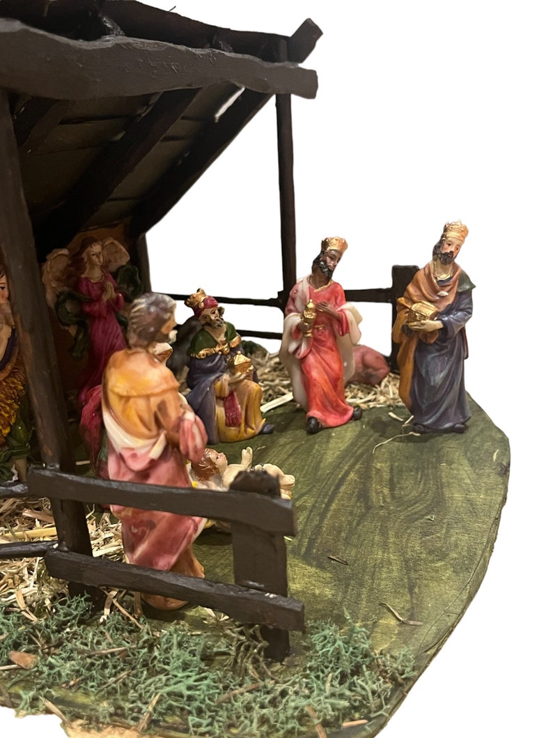Extra Large Vintage Hand Crafted Christmas Nativity Scene Christmas ...