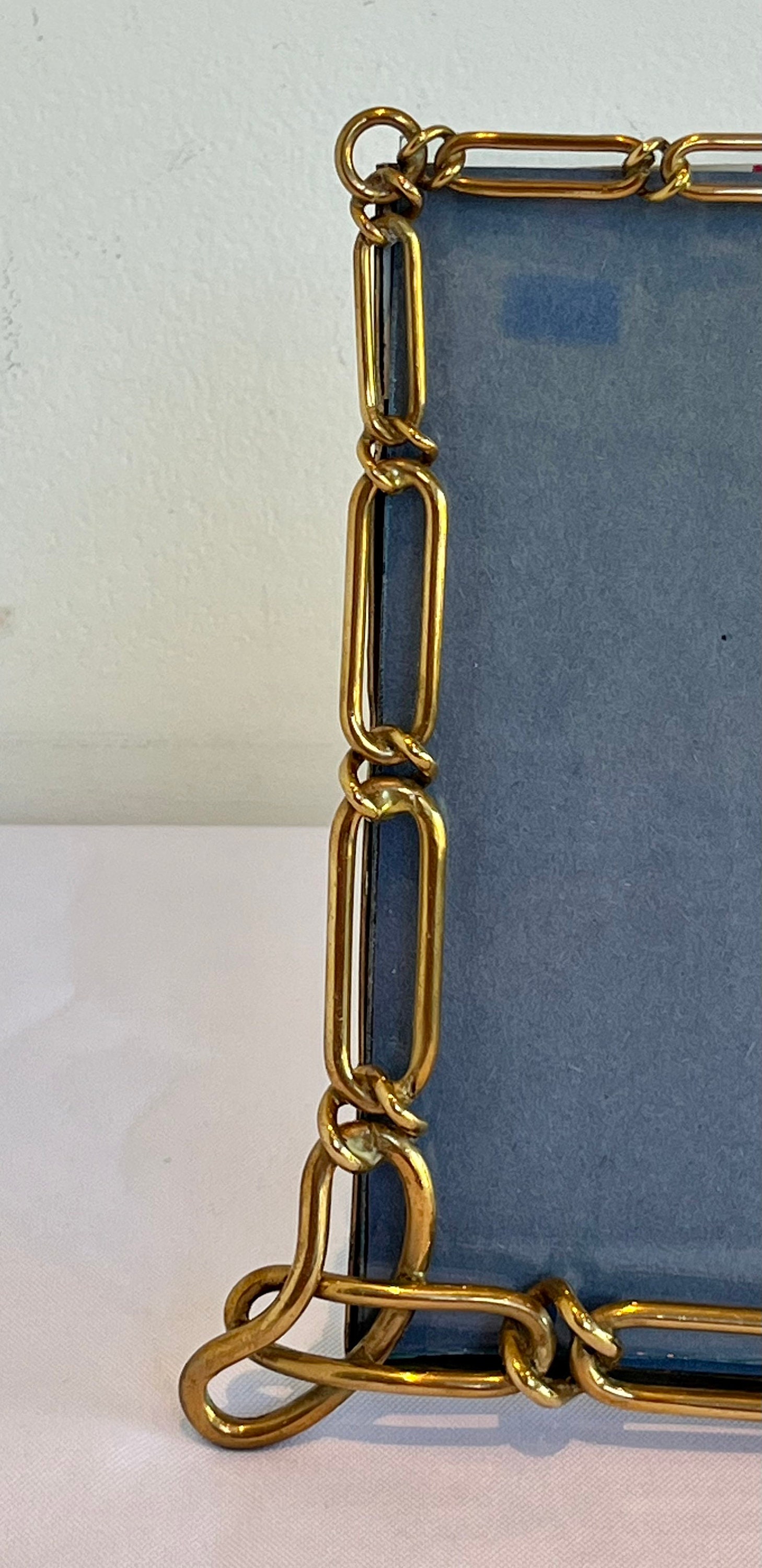 Antique Victorian Gold Brass Link Chain Photo Photograph Frame - Etsy