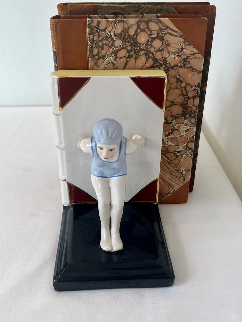 Pair Vintage Style Art Deco Lady Figure Porcelain Bookends - Etsy