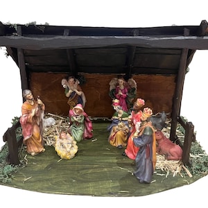 Extra Large Vintage Hand Crafted Christmas Nativity Scene Christmas ...