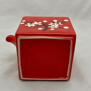 Chinese Red Blossom Square Tea Pot With 4 Cups Chinese Tea Jasmine Tea ...