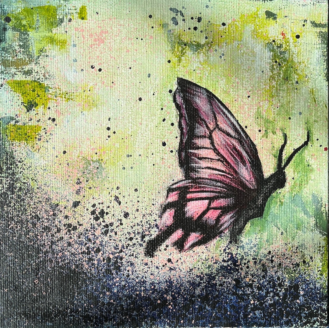 Pink Butterfly Painting Original Miniature Painting - Etsy