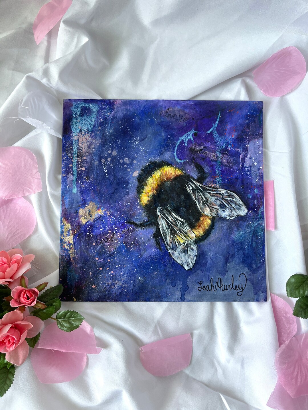 Bumblebee Artwork, Bumblebee Decor, Bumblebee Painting, Miniature ...