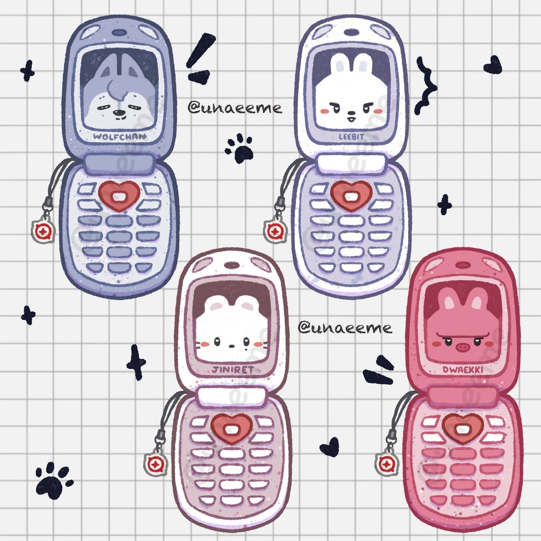 Skzoo Flip Phone Keychain Preorder // Kpop Stray Kids Bang Chan, Lee ...