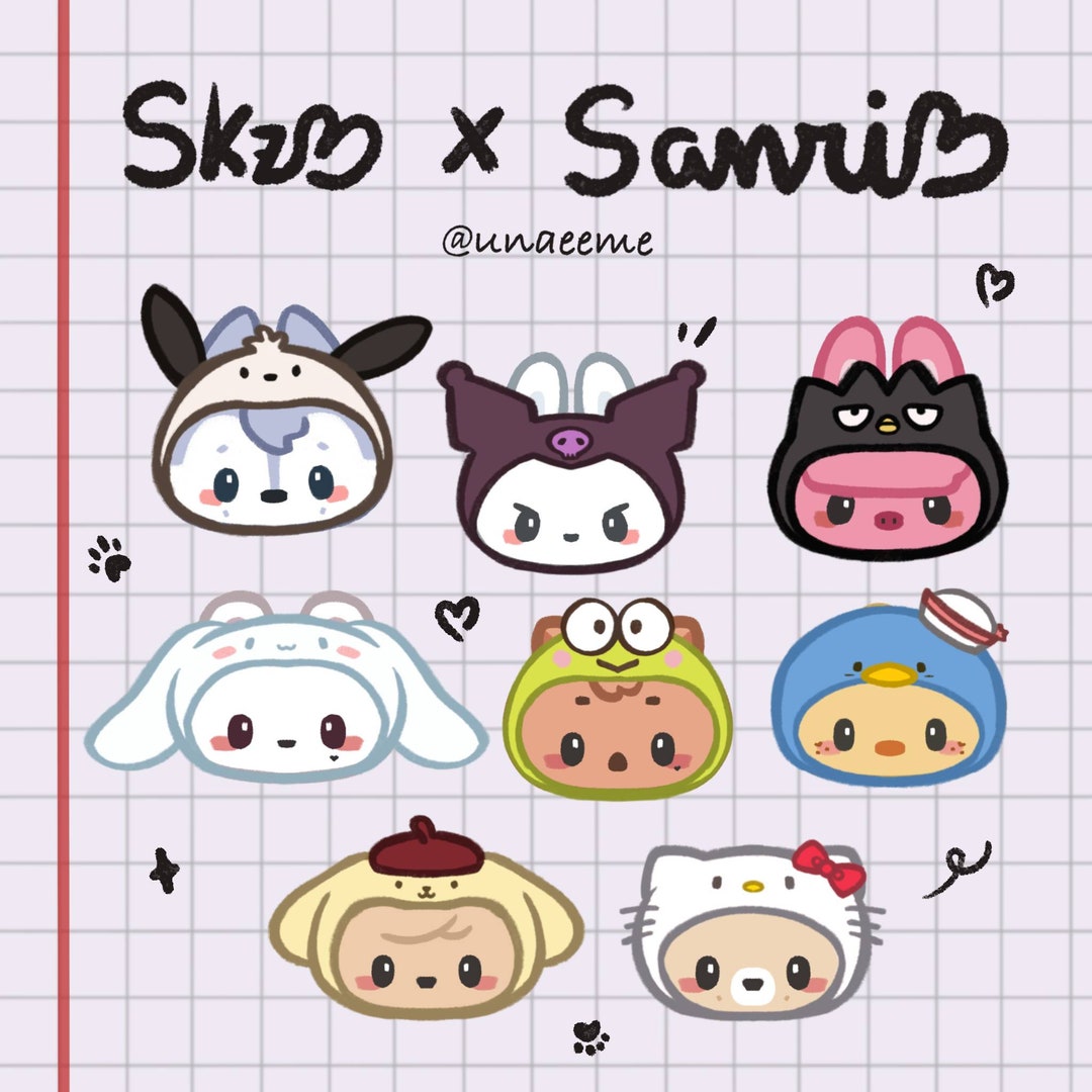 SKZOO X Sanrio Charms Pre-order // Kpop Stray Kids, Bang Chan, Lee Know ...