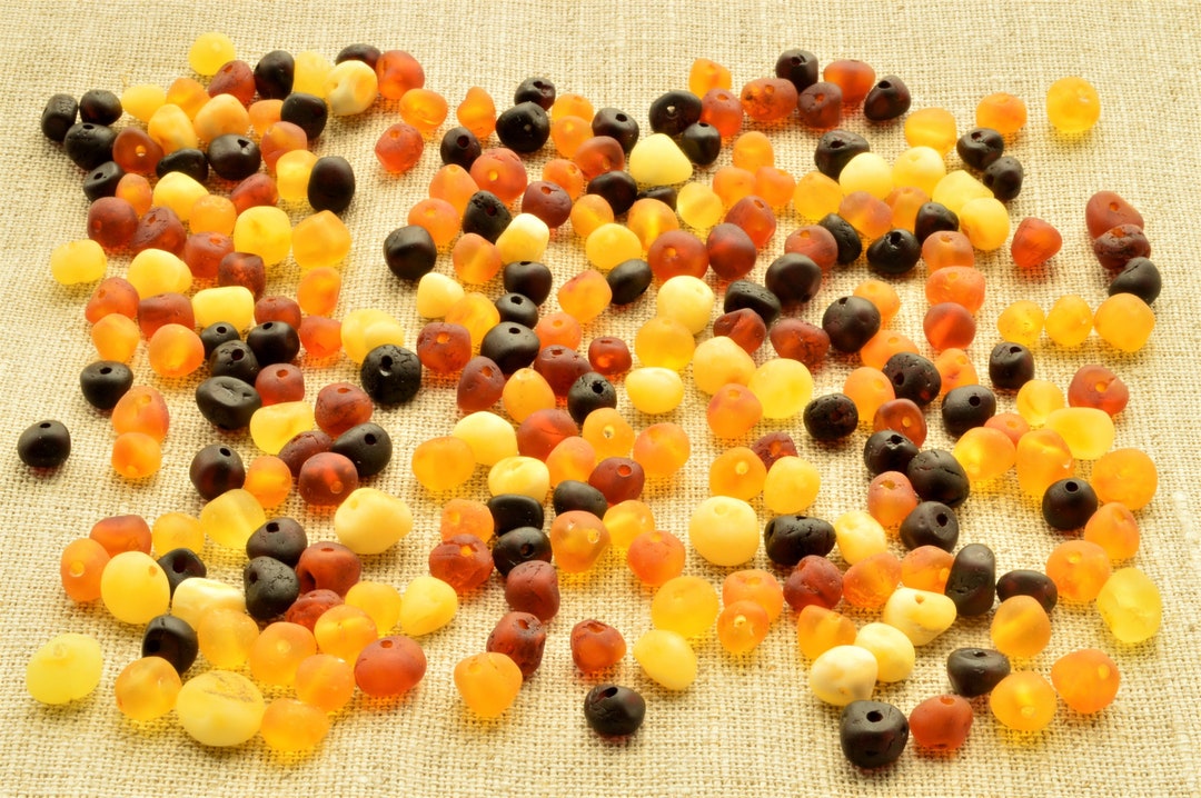 Raw Natural Amber Beads BQ 80-120 Psc (10 Grams) Small Beads (4-6mm ...