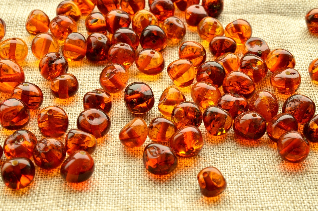 Natural Baltic Amber Beads BQ 80 Psc (10 Grams) Big Beads (6-7mm ...