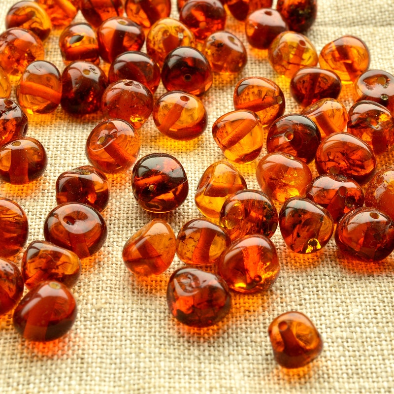 10 Pcs Amber Beads - Etsy UK