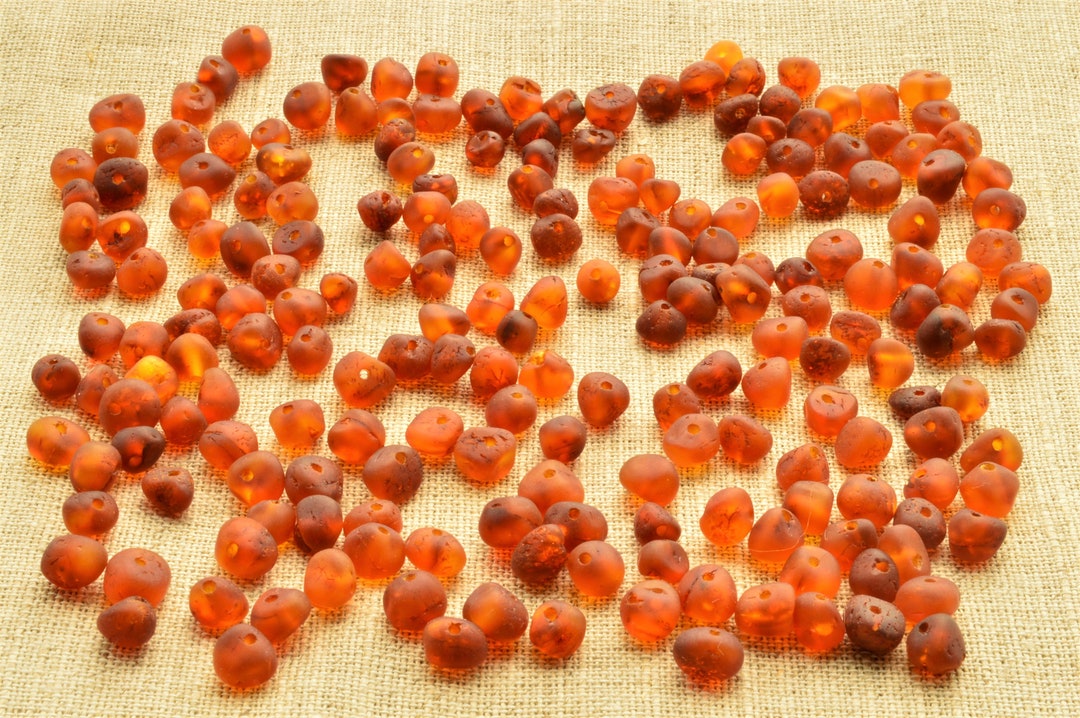 Raw Natural Amber Beads BQ 80-120 Psc (10 Grams) Small Beads (4-6mm ...