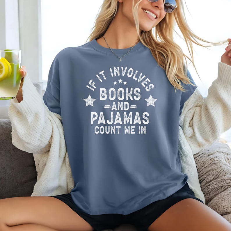 Books and Pajamas Comfort Colors Bookish T-shirt: Cozy Reader Gift - Etsy