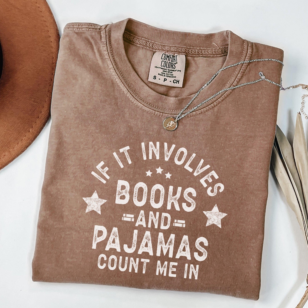 Books and Pajamas Comfort Colors Bookish T-shirt: Cozy Reader Gift - Etsy