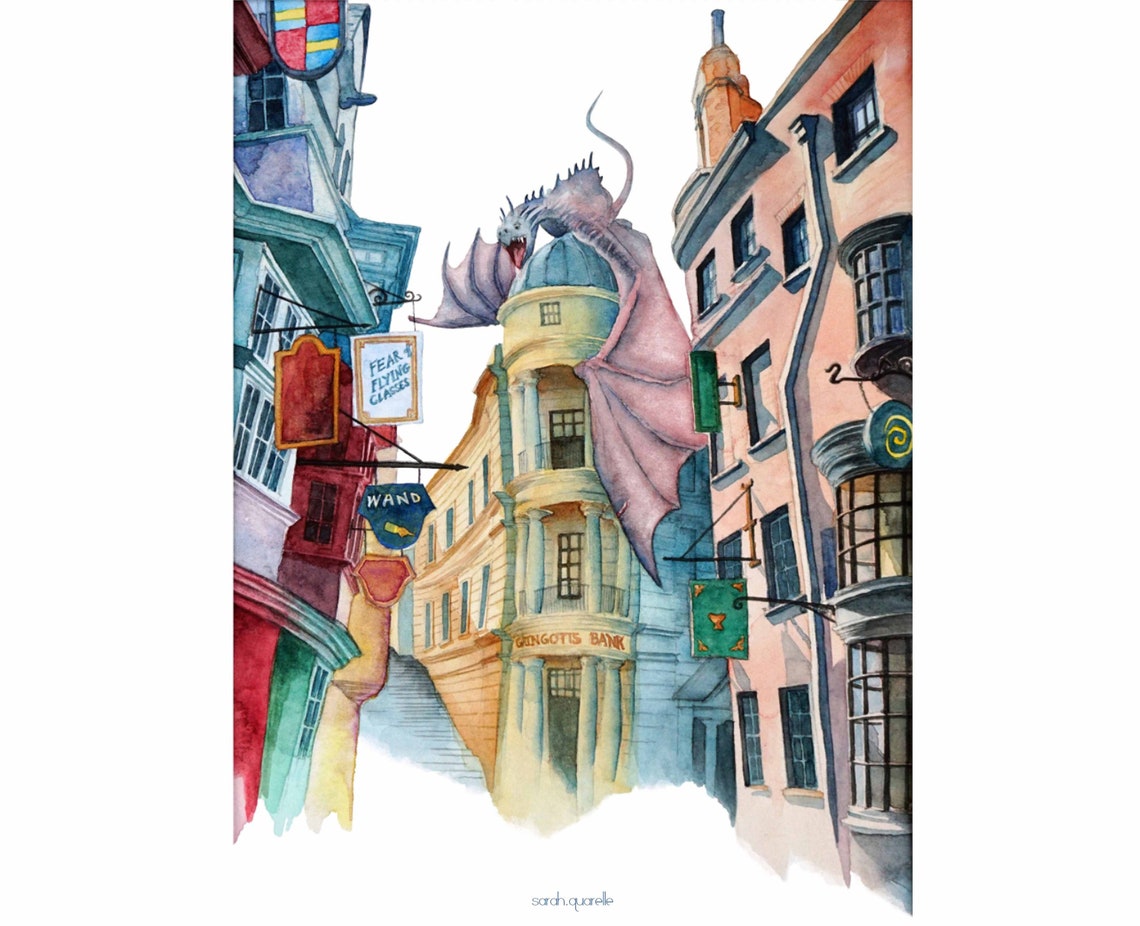 Chemin de traverse affiche FineArt, Art Print giclée, home decor ...