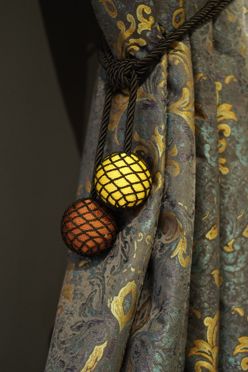 Pack of 2 Knittted Rope Tie Back Tie Backs for Mom navy - Etsy