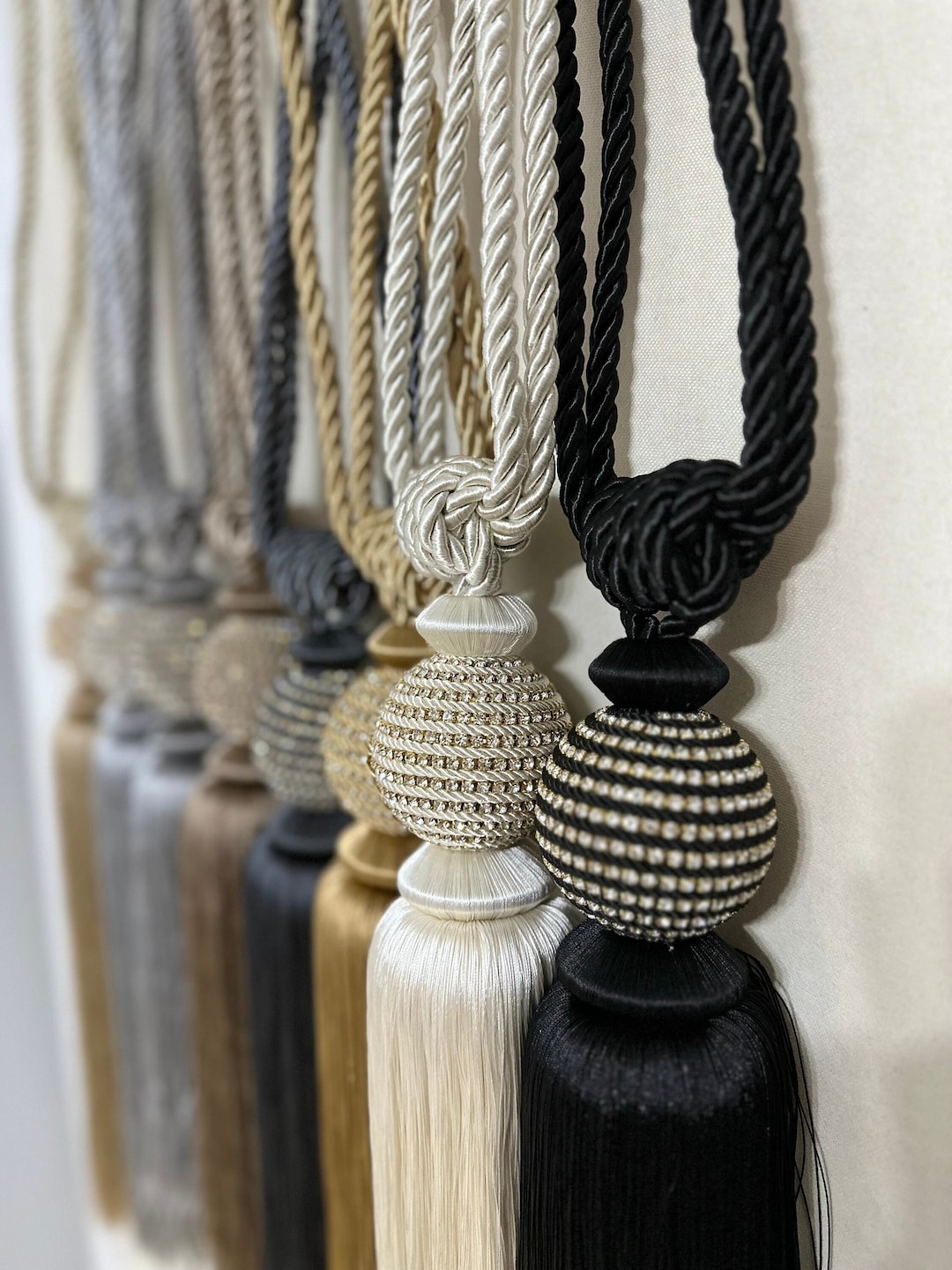 Pack of 2 - Swarovski Gold Tie Backs - Tiebacks - Curtain Tie Backs ...