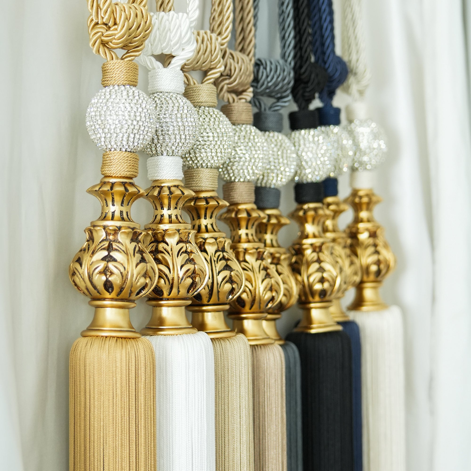Gold Curtain Tiebacks With Swarovski Stones - Luxury Window Decor (pack ...