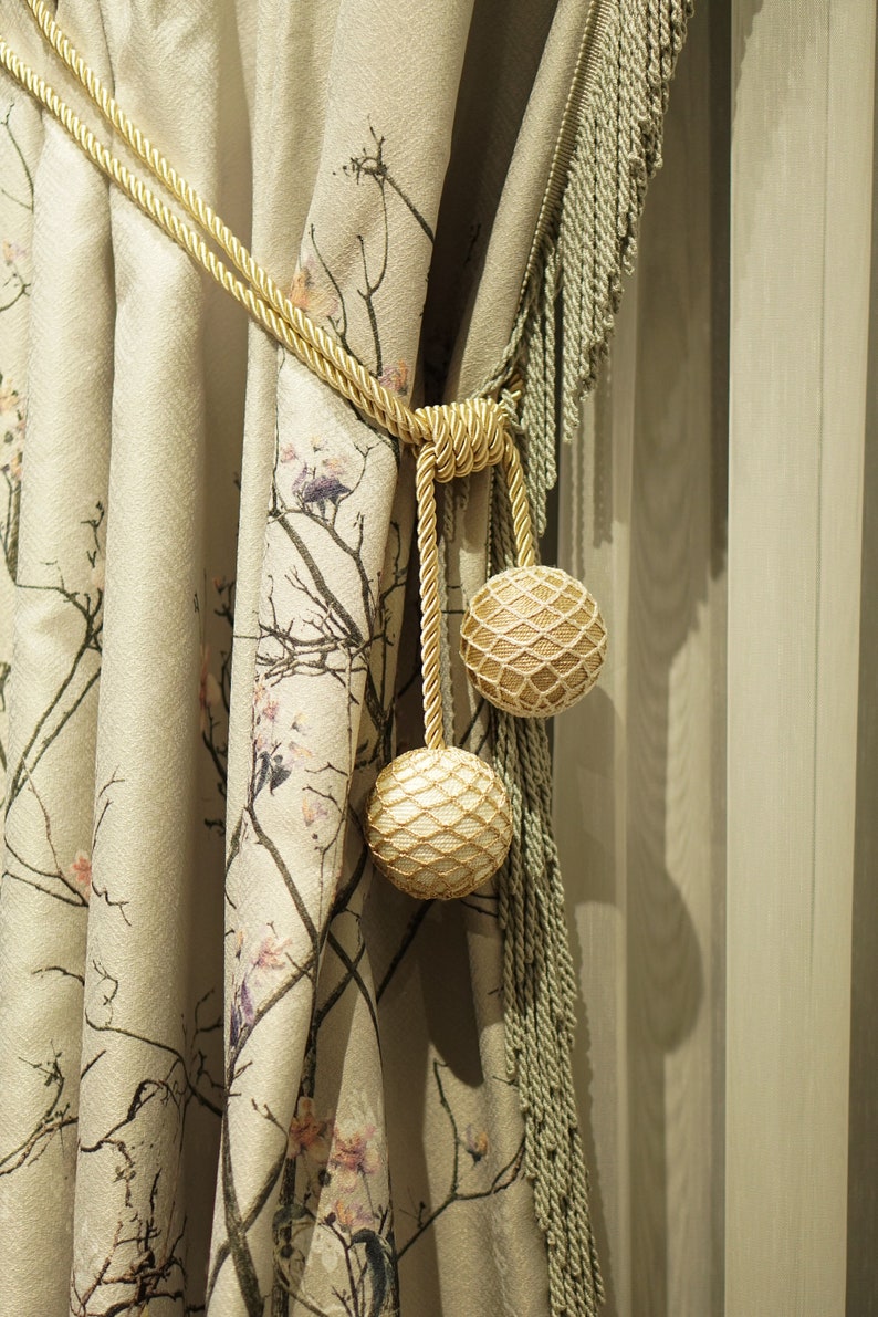 Pack of 2 Knittted Rope Tie Back Tie Backs for Mom navy - Etsy