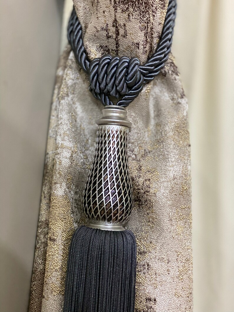 Pack of 2 silver curtain tie Tie back Home & living | Etsy