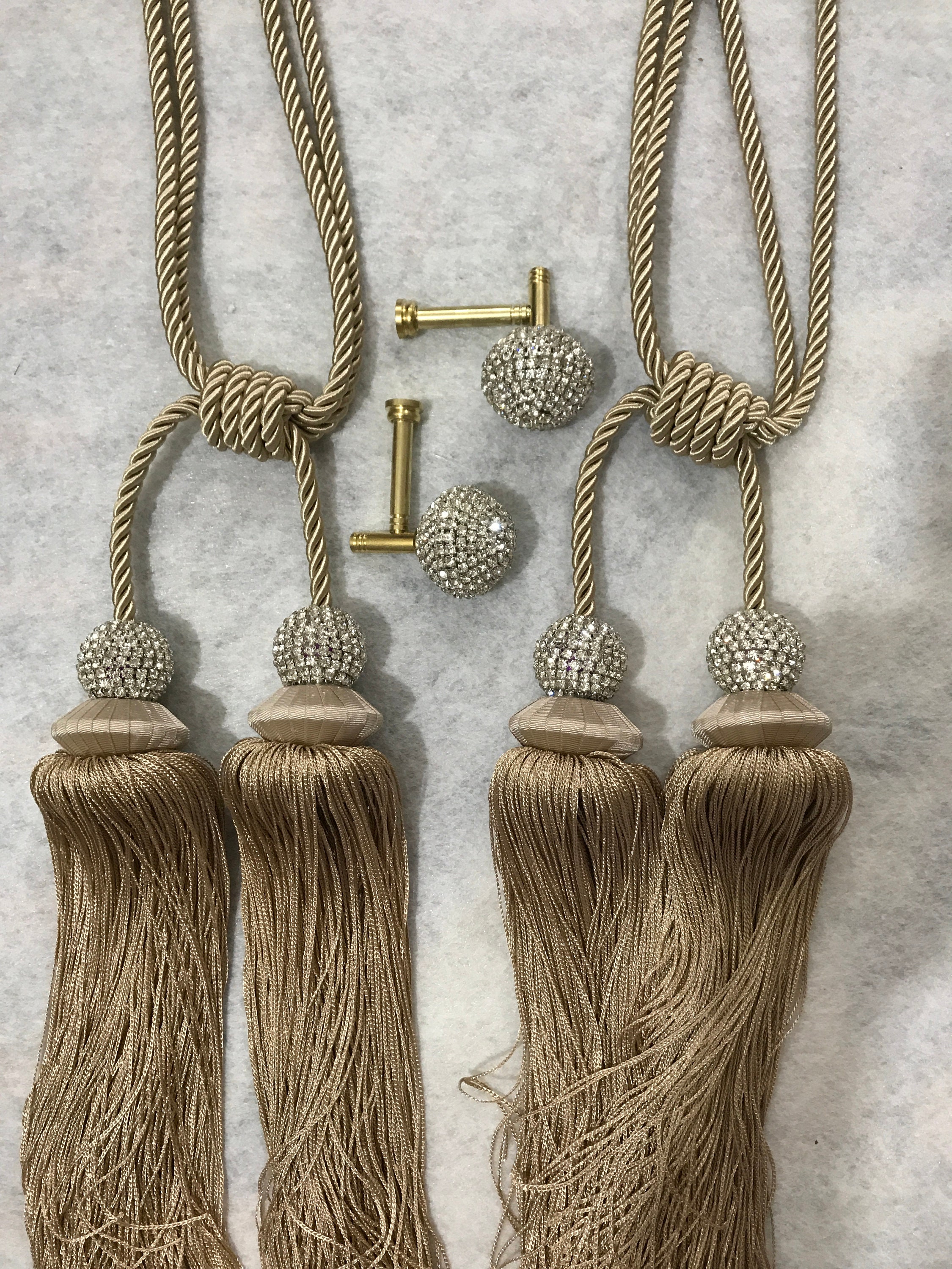 Pack of 2 Crystal Tie Back Swarovski Tiebacks Luxury - Etsy