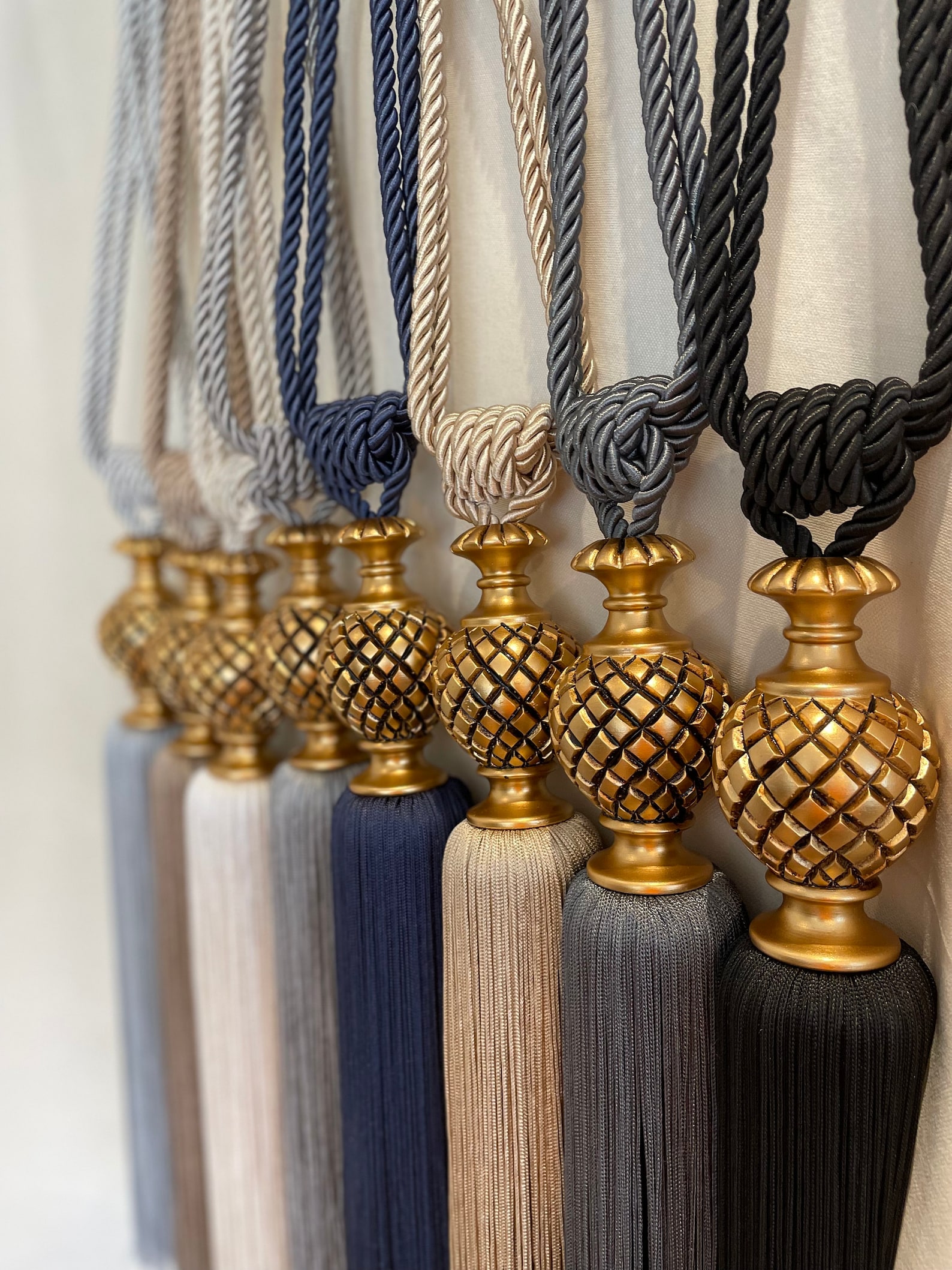 Pack of 2 Leaf Gold Tieback Curtain Tiebacks Tassel Tie - Etsy