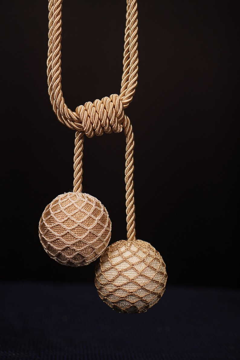 Pack of 2 Knittted Rope Tie Back Tie Backs for Mom navy - Etsy