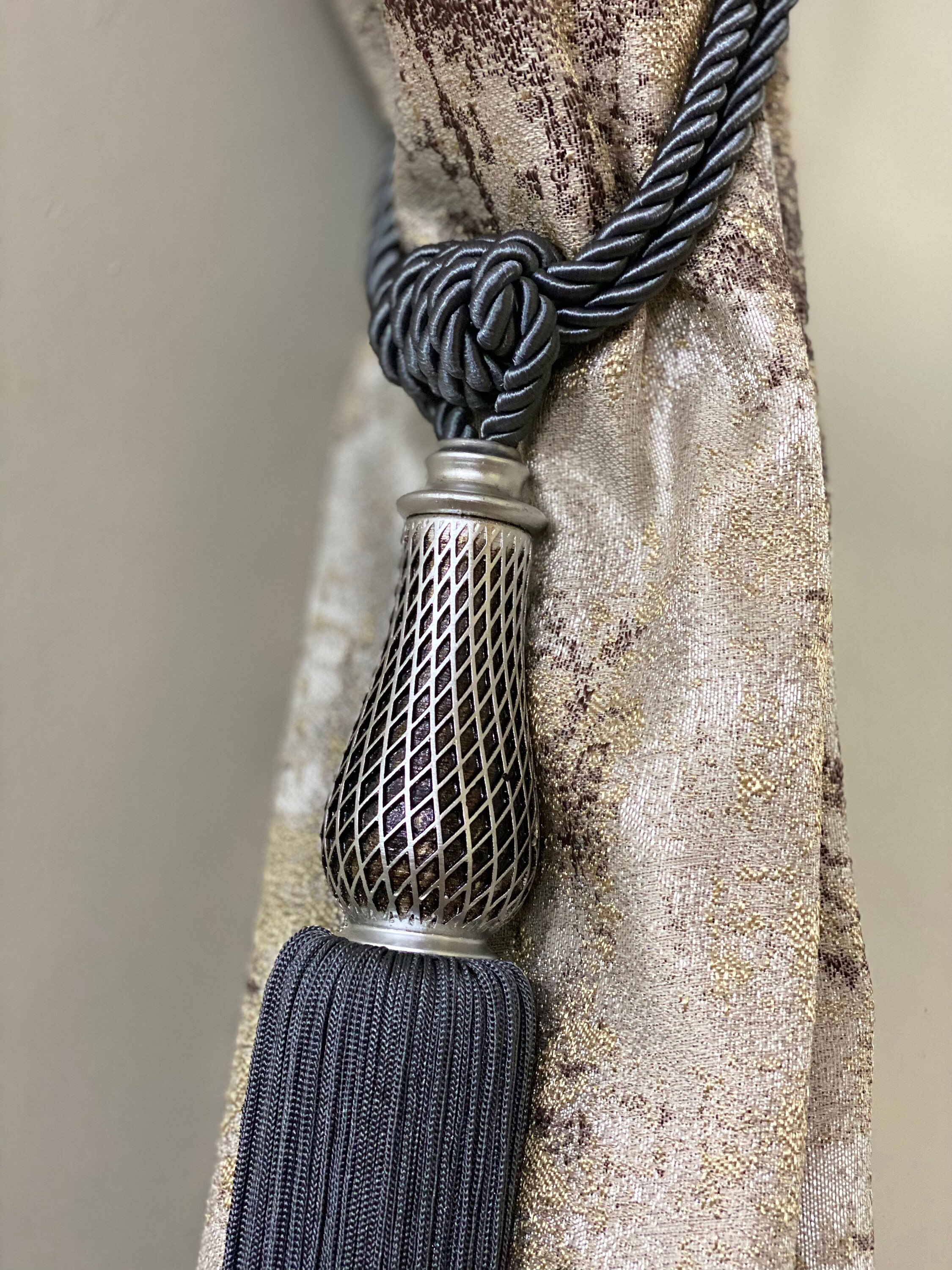 Pack of 2 silver curtain tie Tie back Home & living | Etsy