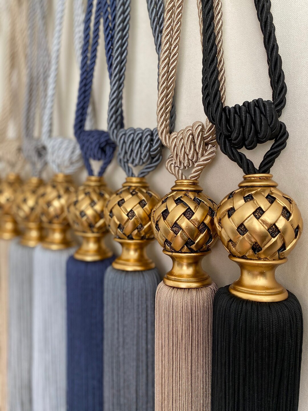 Pack of 2 - Tiebacks - Gold Home Decor - Gold Curtain Tie Backs - Tie ...