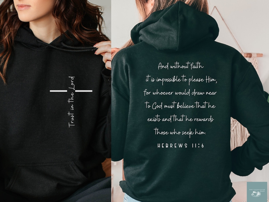 Christian Hoodie Trust in the Lord Faith Hoodie Gift for Her Religious ...