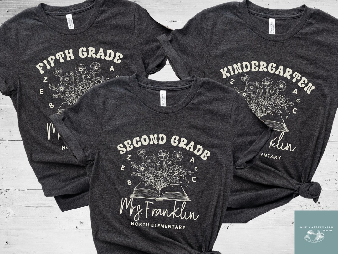 Teacher Grade Level Shirts, Custom Back to School Teacher and School ...