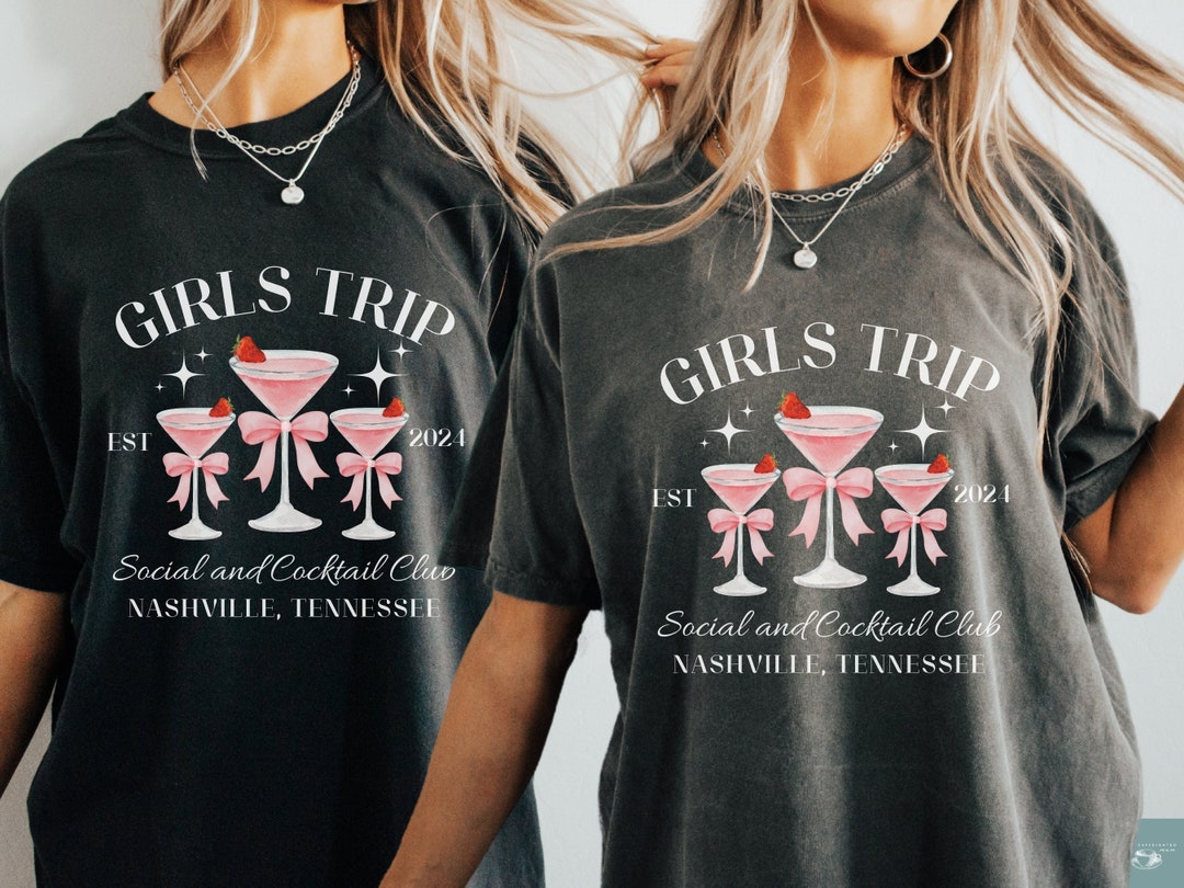 Girls Trip Weekend Shirt Social Cocktail Club Crewneck Comfort Color ...