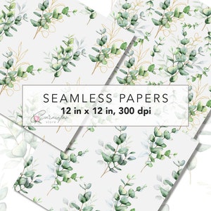 EUCALYPTUS Seamless Pattern, Watercolor Eucalyptus Digital Paper ...
