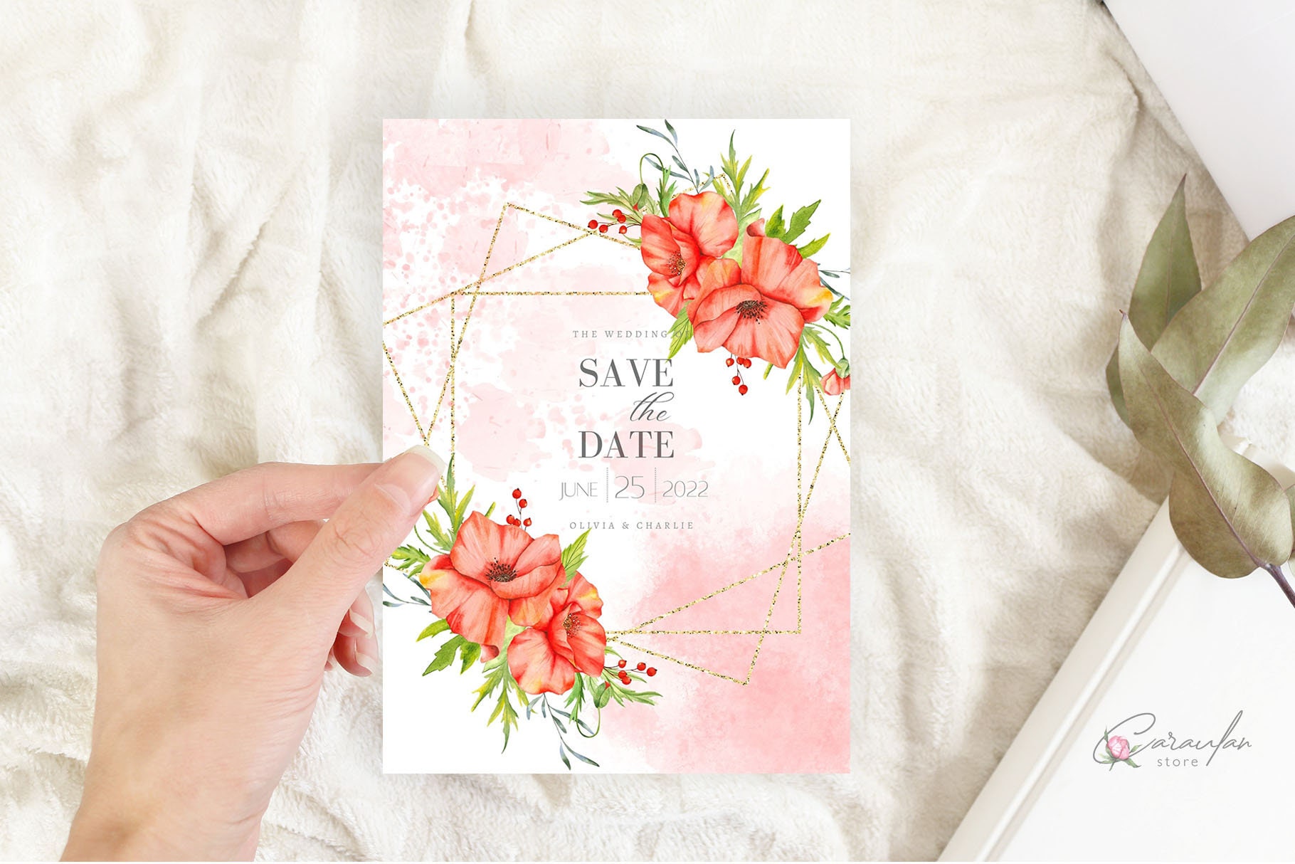 Watercolor Poppy Frames: Floral Wedding PNG (digital Download) - Etsy