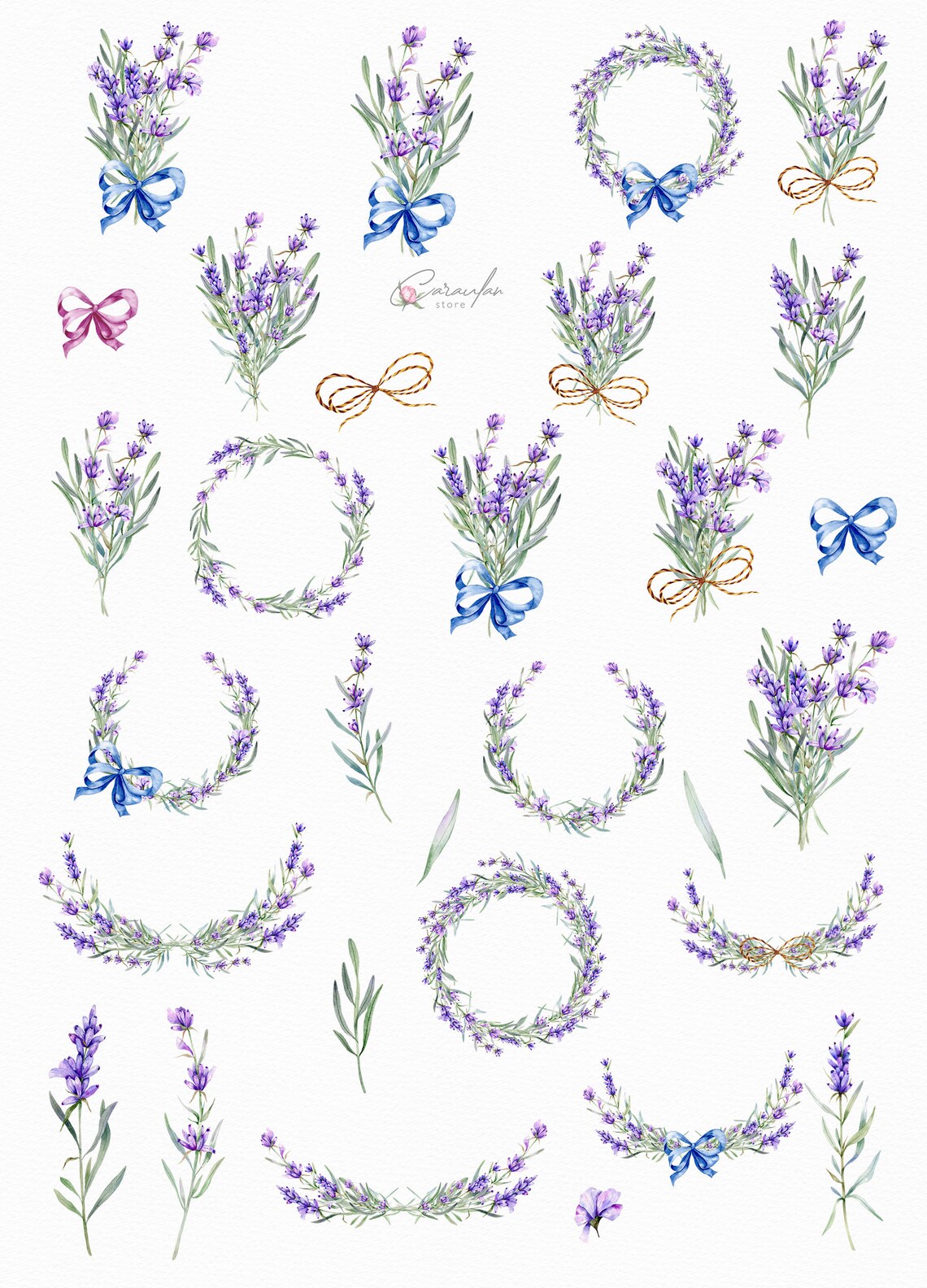 Lavender Watercolor Clipart Lavender Bouquet PNG Lavender | Etsy