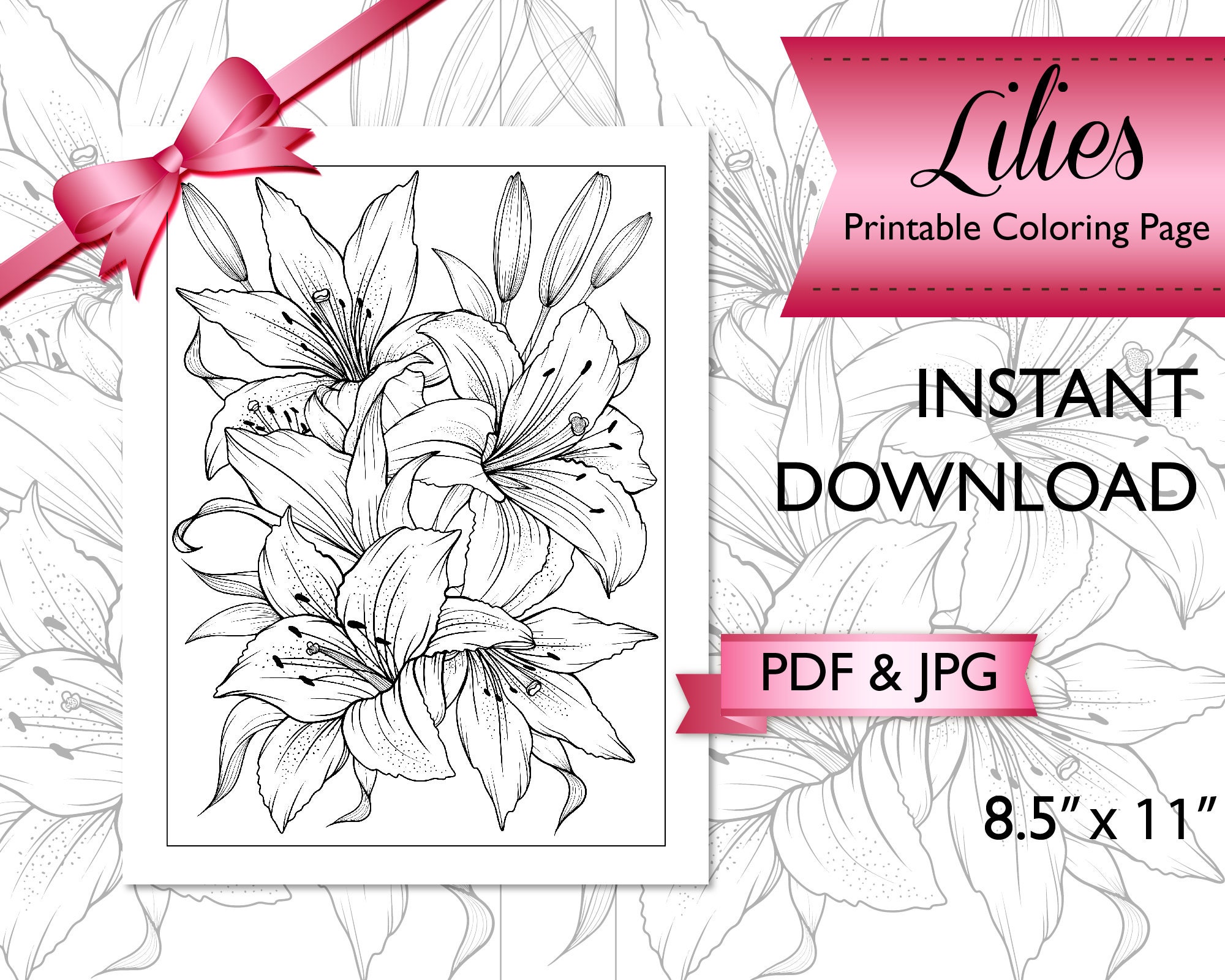 Lily Flower Coloring Pages