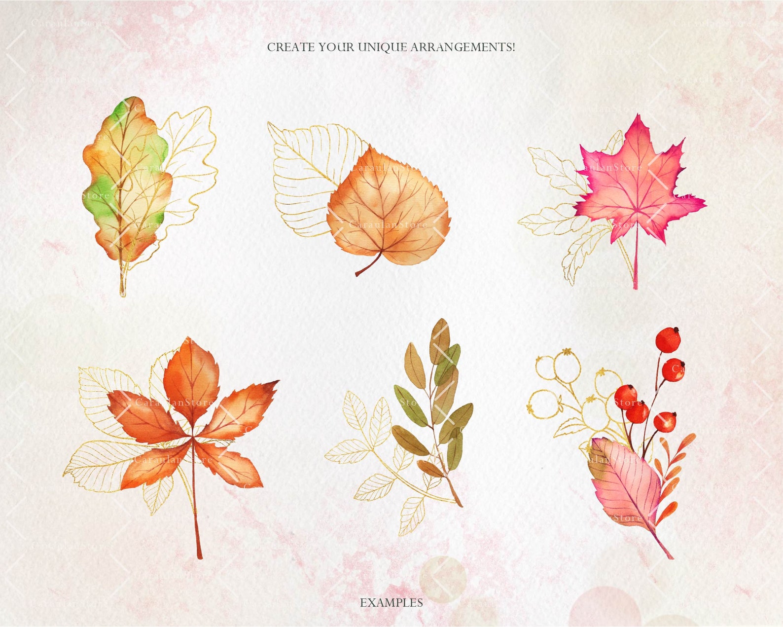 Autumn Leaves Watercolor Clipart, Fall Leaf Clip Art Watercolor ...