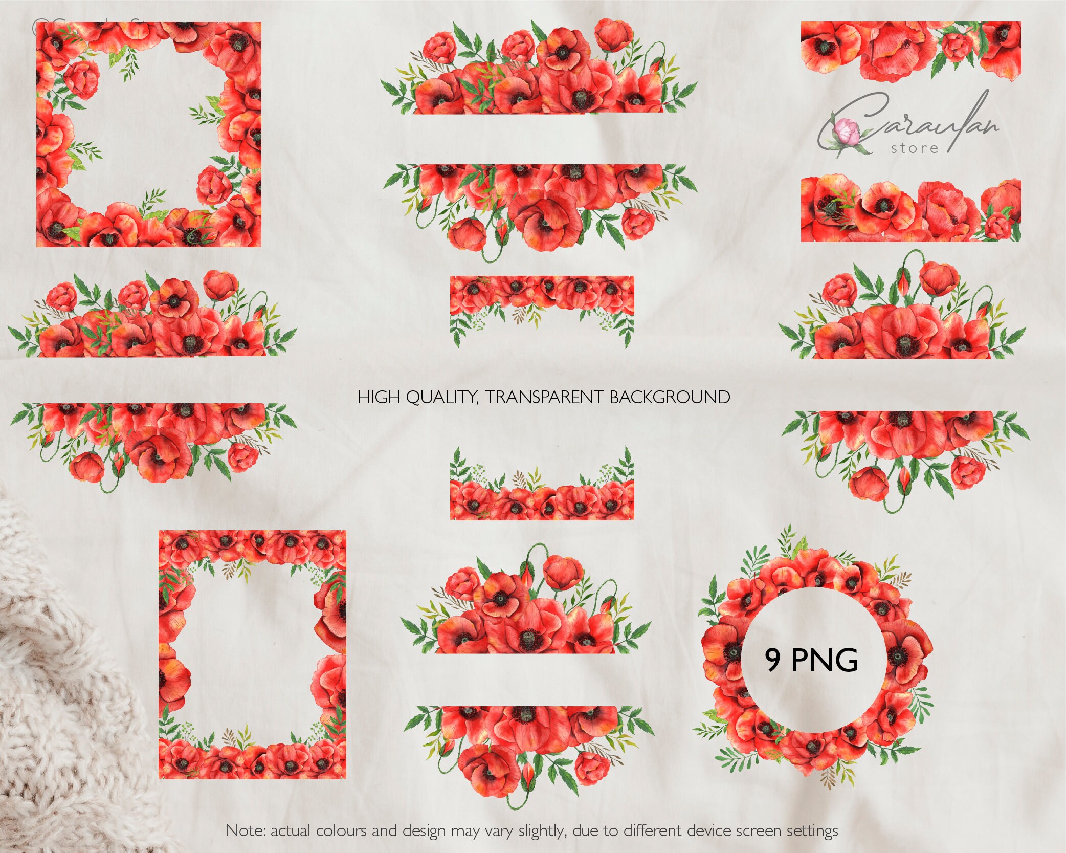 Watercolor Poppy Frame PNG Clipart Floral Frame PNG Poppies - Etsy UK