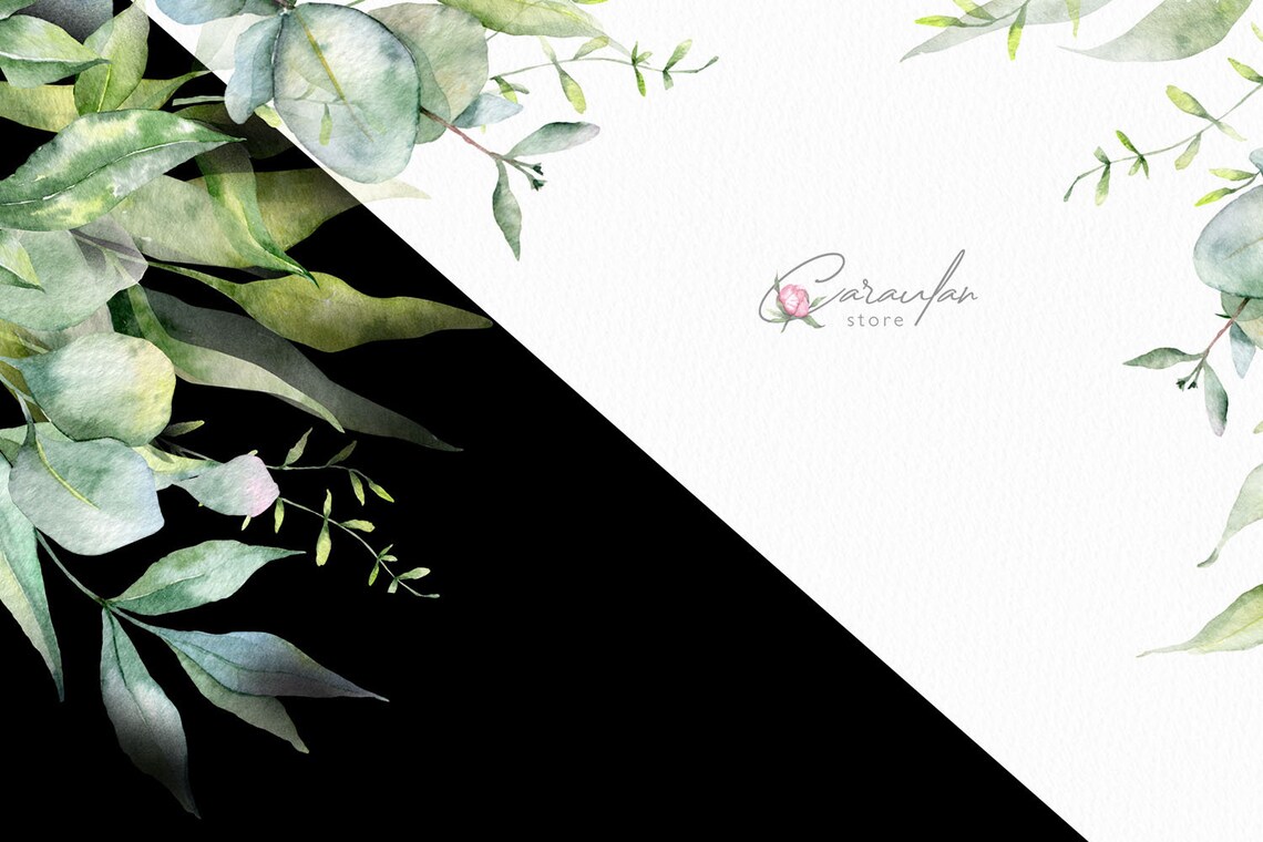 Watercolor Greenery Frames, Greenery Borders, Green Leaves PNG Clipart ...