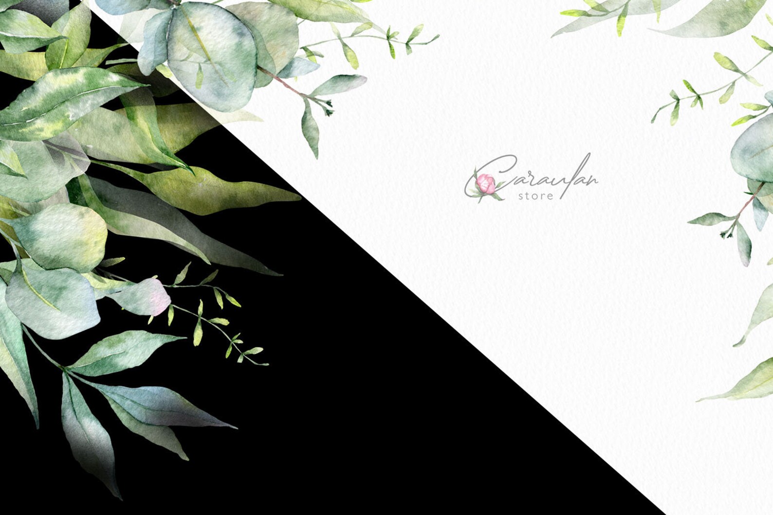 Watercolor Greenery Frames, Greenery Borders, Green Leaves PNG Clipart ...