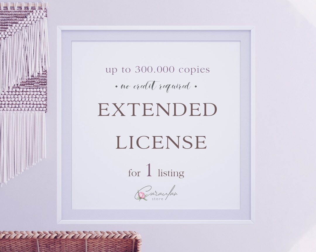 The Extended License for 1 Product Item UP TO 300.000 COPIES - Etsy