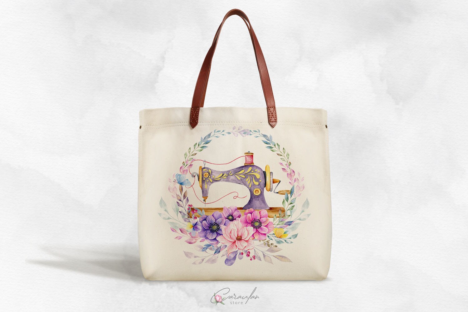 Sewing Machine With Flowers Sublimation Design, Sewing Machine ...