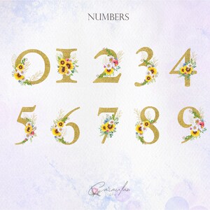 Watercolor Wedding Monogram, Watercolor Sunflower Alphabet, Watercolor ...