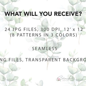 EUCALYPTUS Seamless Pattern, Watercolor Eucalyptus Digital Paper ...