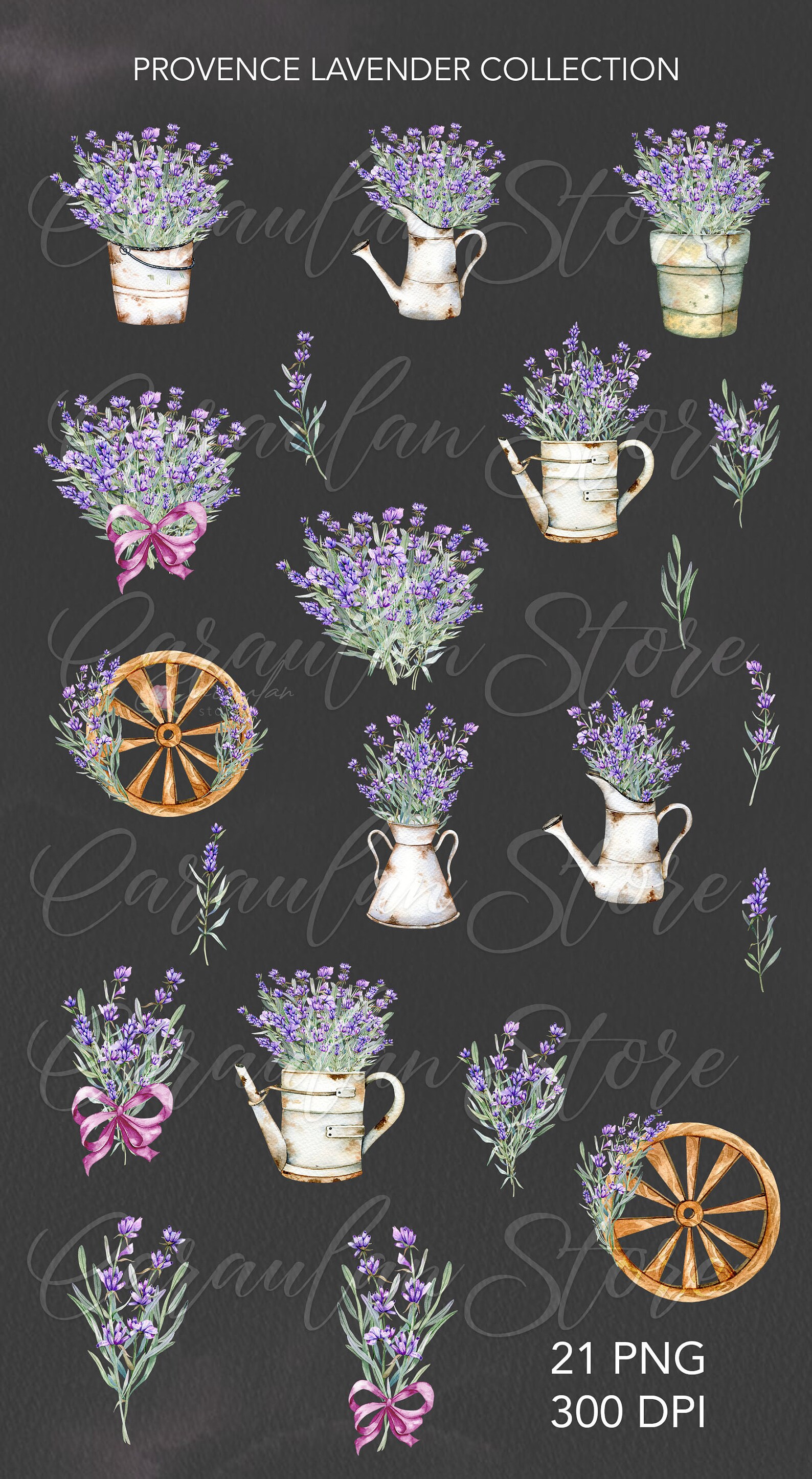 Lavender Watercolor Clipart, Provence Lavender Watercolor, Lavender PNG ...
