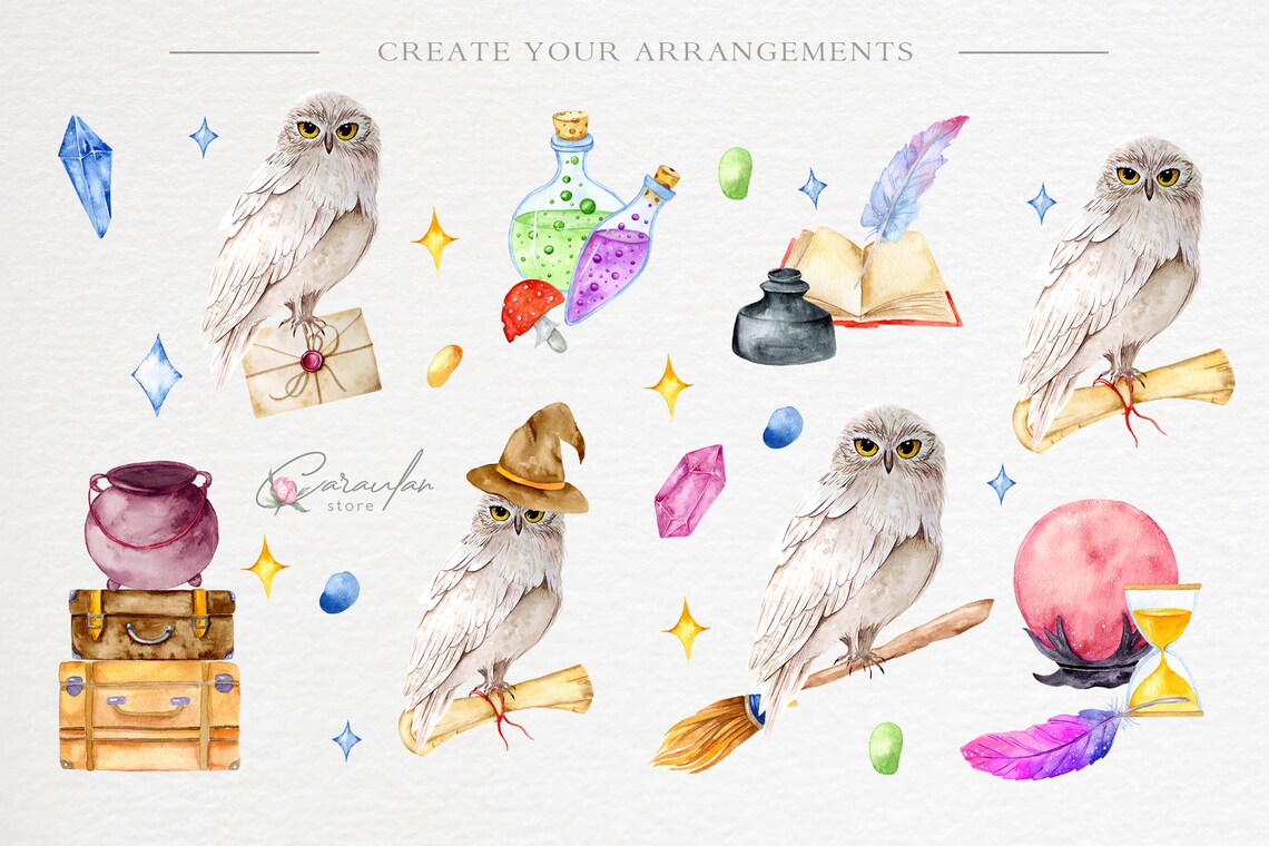 Magic Clipart Watercolor, Wizard Clipart, Magic Sublimation PNG, Magic ...