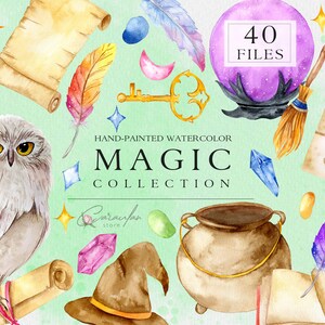 Magic Clipart Watercolor, Wizard Clipart, Magic Sublimation PNG, Magic ...
