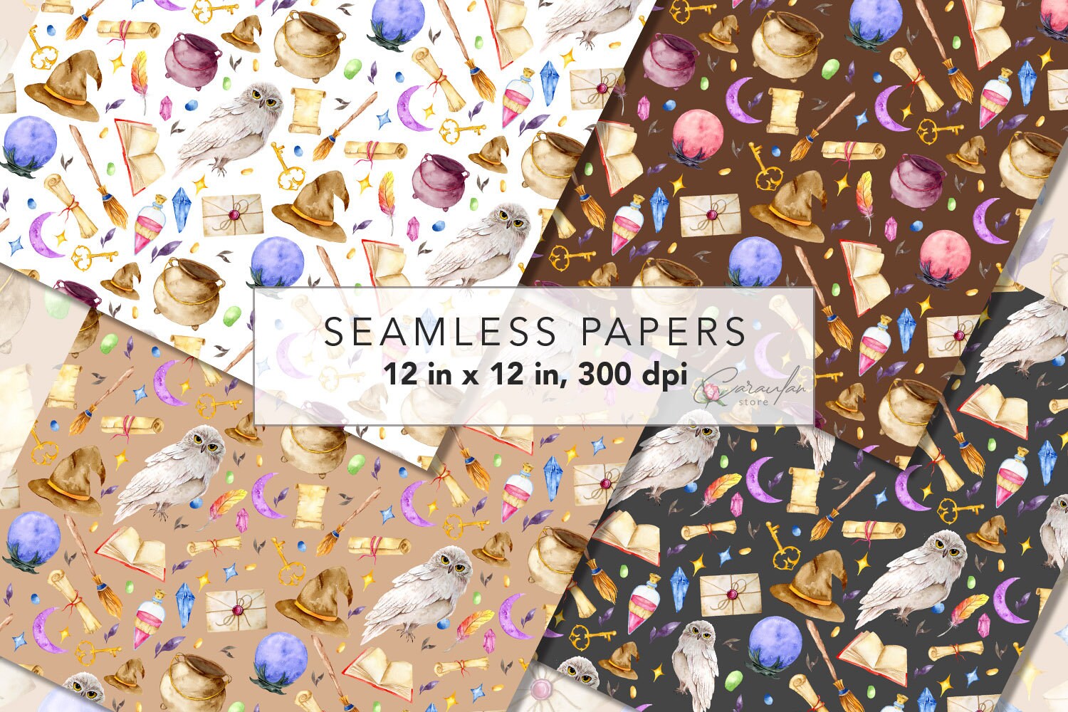 Magic Digital Paper Magic School Digital Paper Wizard School - Etsy