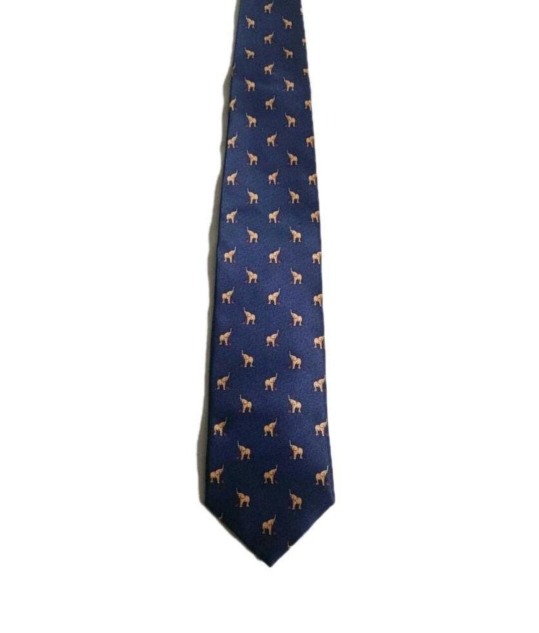 Navy Blue Tie With Elephants Pattern Pure Silk - Etsy