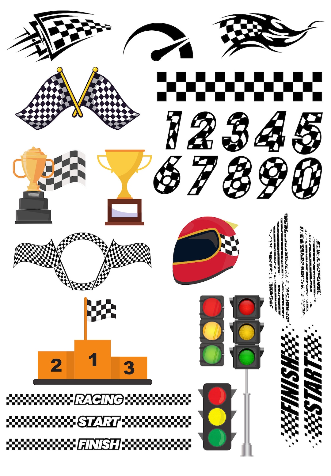 Racing Flag SVG or PNG File for Cutting, Race Flag Clipart, Start ...